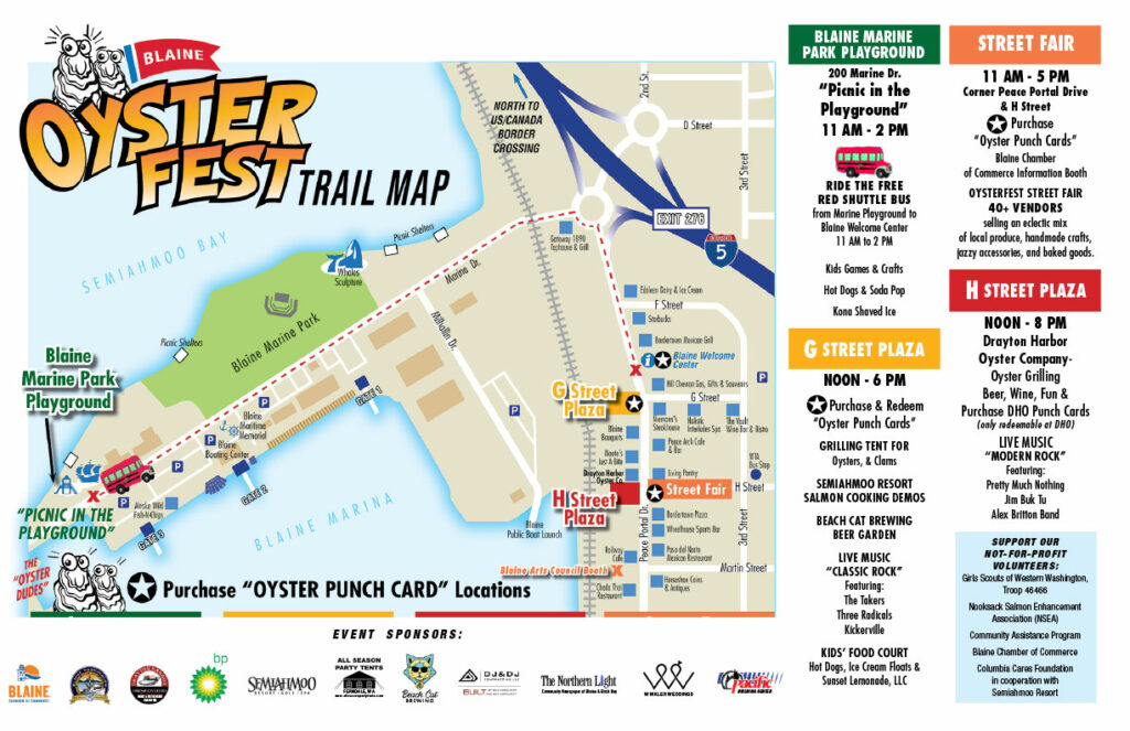 Blaine OysterFest Trail Map
