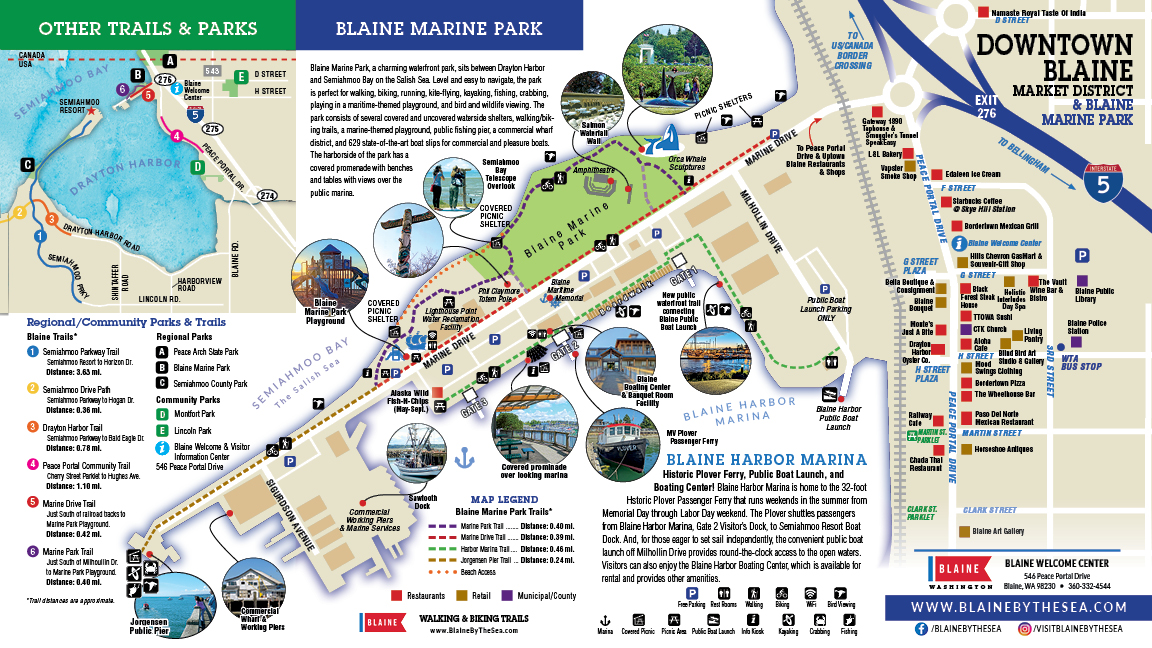 Downtown Blaine Market District & Blaine Marine Park Map